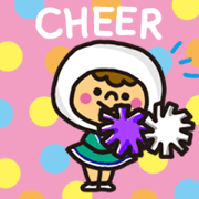 cheer girl move sticker | Yabe-LINE貼圖代購 | 台灣No.1，最便宜高效率的代購網