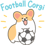 Football corgi animation stickers | Yabe-LINE貼圖代購 | 台灣No.1，最便宜高效率的代購網