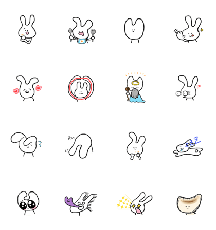LINE Creators' Stickers - Silent rabbit and Gyouza-kun