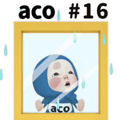 Red/Blue Towel #16 [aco_el] Name Sticker - Stiker LINE | LINE STORE
