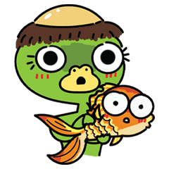 Golden fish with Kappa – LINE stickers | LINE STORE