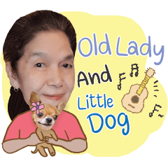 old lady and little dog eng – LINE stickers | LINE STORE