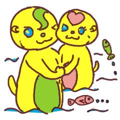 Little Golden Sea Otter Brothers – LINE stickers | LINE STORE