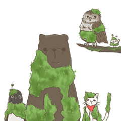 Moss-covered animals – LINE stickers | LINE STORE