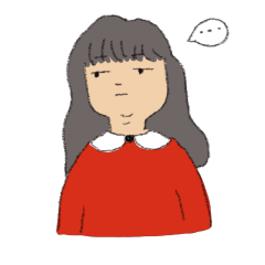 No chin in red dress – LINE stickers | LINE STORE