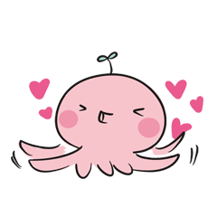 Cute marine life tako and ika – LINE stickers | LINE STORE