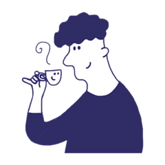 Loose perm boy's stamp – LINE stickers | LINE STORE