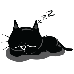 Loon Cat Black | Yabe-LINE貼圖代購 | 台灣No.1，最便宜高效率的代購網