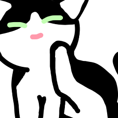 White black cat kuroro 1 - Stiker LINE | LINE STORE