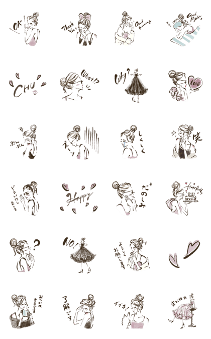 【スタンプ無料GET!】 Cute Girls by Chihiro Kitamura｜ Stampick! （スタンピック）