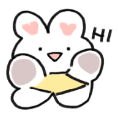 White rabbit in yellow bodysuit - LINE スタンプ | LINE STORE