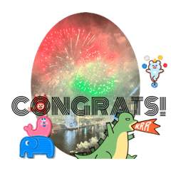 CONGRATS *fireworks* - LINE スタンプ | LINE STORE