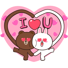TuaGom X BROWN & FRIENDS : LOVE LOVE – LINE stickers | LINE STORE
