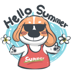 Zaza little dog in summer – LINE stickers | LINE STORE