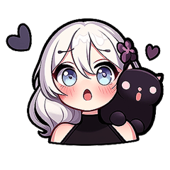 cute white haired cartoon girl stickers – LINE stickers | LINE STORE