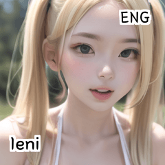 ENG 金髪夏ビキニ少女 leni - LINE スタンプ | LINE STORE