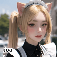 金髪メイドコスプレ少女 joa - LINE スタンプ | LINE STORE