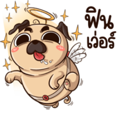 Puppy, Funny Pug Dog (Big Stickers) – LINE stickers | LINE STORE