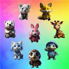 Cartoon Animals 01 | Yabe-LINE貼圖代購 | 台灣No.1，最便宜高效率的代購網