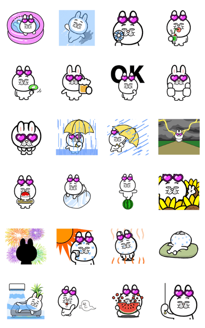 【スタンプ無料GET!】 Rabbit with bad eyes No dialogue｜ Stampick! （スタンピック）