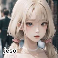 原宿風粉紅少女 jeso – LINE貼圖 | LINE STORE