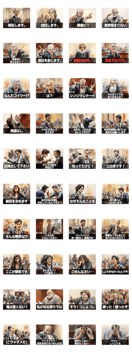 【スタンプ無料GET!】 裁判スケッチ2｜ Stampick! （スタンピック）