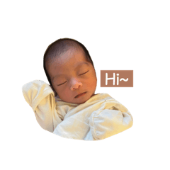 Newborn Baby Says Hi – Stickers LINE | LINE STORE