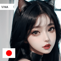JP cool cat girl VINA – LINE貼圖 | LINE STORE
