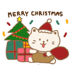 Neko homemade Christmas and new year - LINE スタンプ | LINE STORE