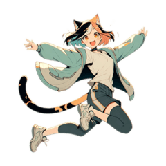 Calico Cat Human Nyamiko – LINE stickers | LINE STORE