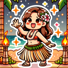 Hula Dance Joy – LINE stickers | LINE STORE