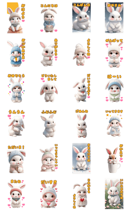 【スタンプ無料GET!】 可愛いうさぎ達の思いやりBIGスタンプ2｜ Stampick! （スタンピック）