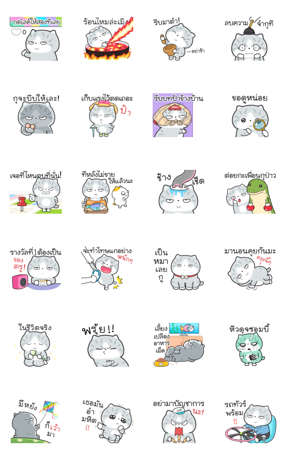 Munkaew Funny Cat V.5_LINE 官方貼圖_就是愛LINE-貼圖代購網| 買貼圖便宜又方便!