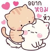 Chubby cat couple love (Big Stickers) – LINE stickers | LINE STORE
