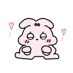 Pink rabbit with sparkling eyes - LINE スタンプ | LINE STORE