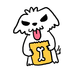 Deoksun the Maltese dog V.2 – สติกเกอร์ LINE | LINE STORE
