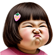 Chubby Funny face girl38 BIG – LINE stickers | LINE STORE