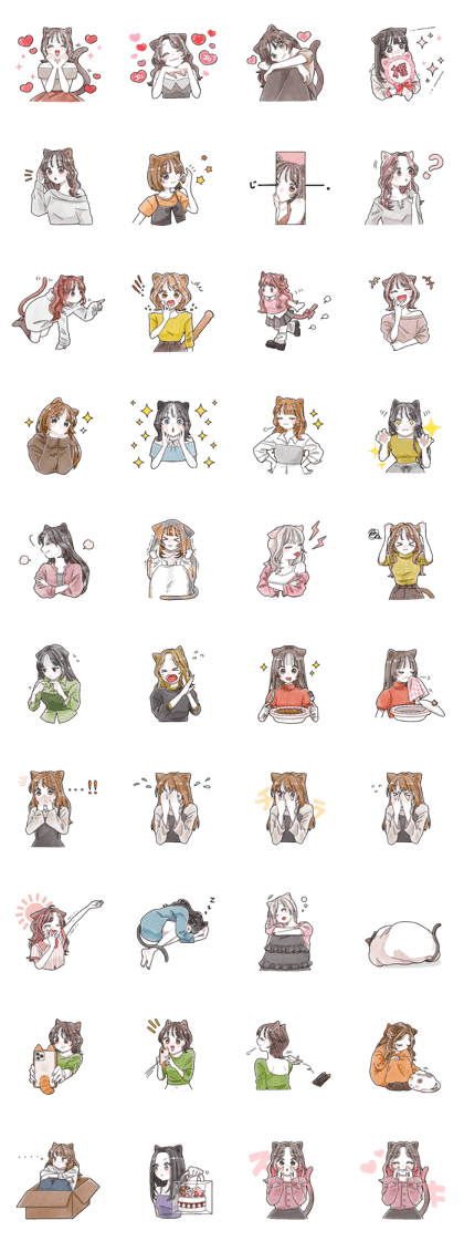 【スタンプ無料GET!】 ふんわり ️猫系女子3｜ Stampick! （スタンピック）
