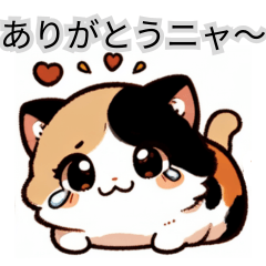Fluffy and cute calico cat – LINE stickers | LINE STORE
