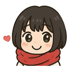 Red scarf girl_20250405113543 – LINE stickers | LINE STORE
