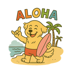 ALOHA DOG by KT – LINE stickers | LINE STORE