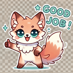 Good Job! Fox Sticker | Yabe-LINE貼圖代購 | 台灣No.1，最便宜高效率的代購網