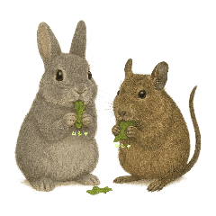 Rabbit&Degu – LINE貼圖 | LINE STORE