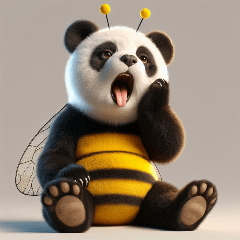 [For arrangement] bee cosplay panda – LINE stickers | LINE STORE