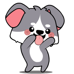 Grey Dog : Pop-up stickers - Stiker LINE | LINE STORE