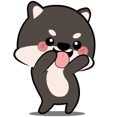 Shiba inu Black : Pop-up stickers – LINE stickers | LINE STORE
