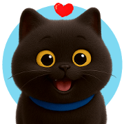 Chubby Black Cat (BIG) – LINE stickers | LINE STORE
