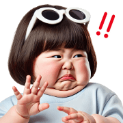Chubby Girl Funny face108(BIG) – LINE stickers | LINE STORE