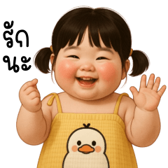 chubby girl very cute with yellow shirt – LINE stickers | LINE STORE