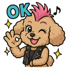 Punk Toy Poodle! – LINE stickers | LINE STORE